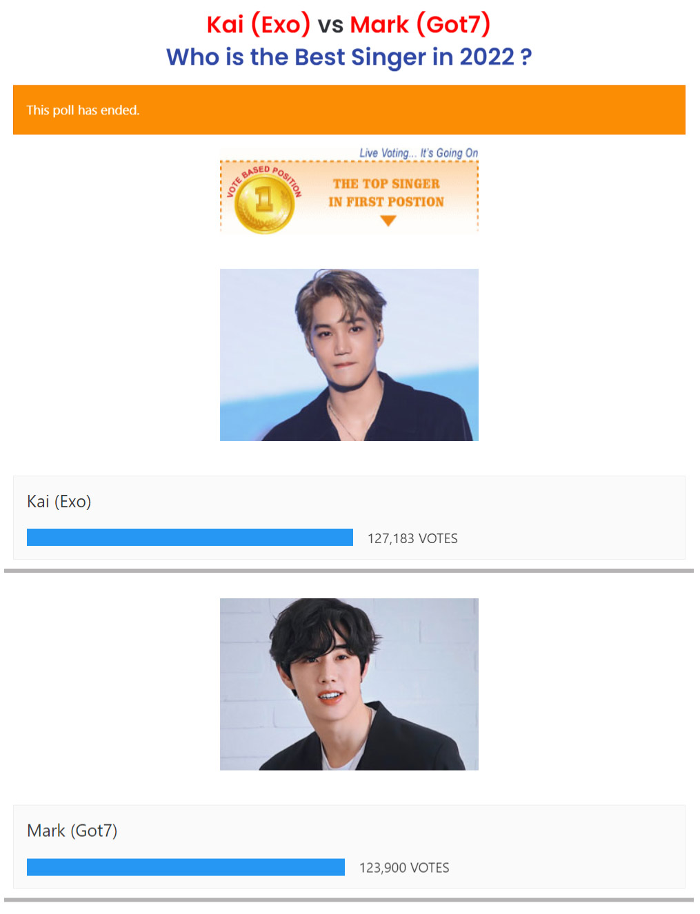 Kai (Exo) vs Mark (Got7) : Who is the Best Singer in 2023 ? Vote Now ...