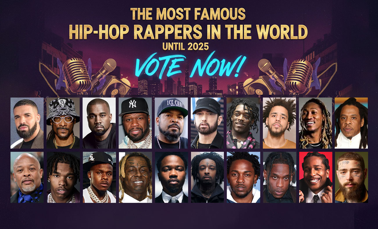 The Most Famous Hip-Hop Rappers in the World Until 2025 - Vote Now ...